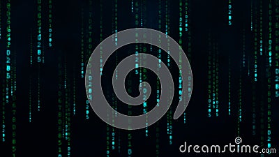 Binary Matrix Background. Falling Digits On Dark Backdrop. Running Random Numbers Stock Image ...