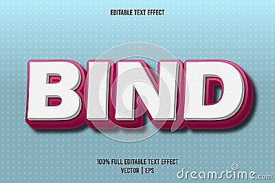 Bind Editable Text Effect Cartoon Style Vector Illustration ...