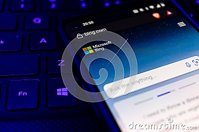 Bing On Screen. Microsoft Bing Is New AI CHAT Bot Launched By Microsoft ...