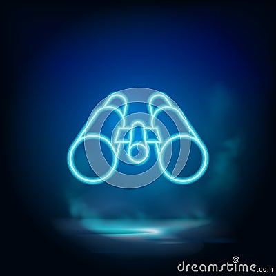 Binoculars, Explore Neon Icon. Blue Neon, Business Neon Icon Royalty ...