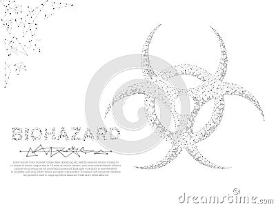 Biohazard Epidemic Symbol. Low Poly Wireframe Illustration. Polygonal ...