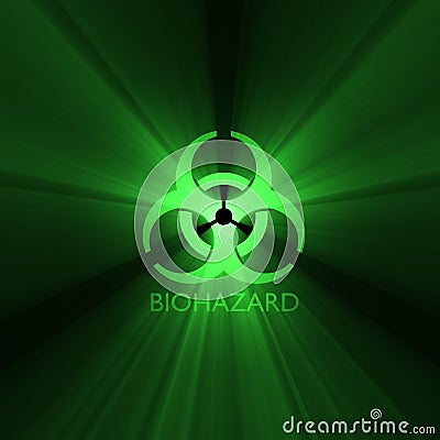 Biohazard Warning Sign Green Light Halo Stock Photo | CartoonDealer.com ...