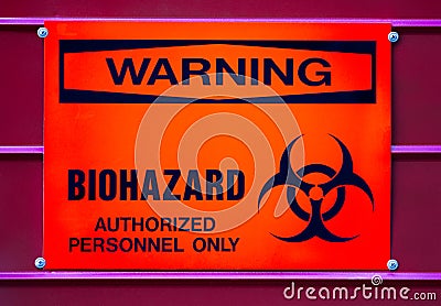 BIOHAZARD Warning Sign, Medical Waste Stock Photography - Image: 19011742
