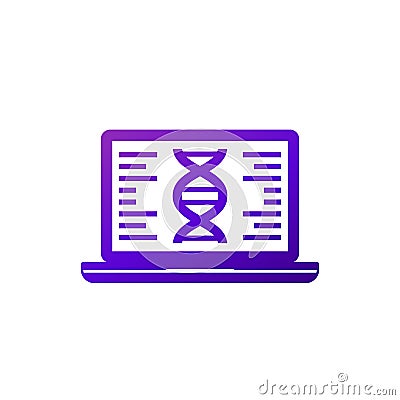 Bioinformatics Icon, Analysis Of Biological Data Cartoon Vector ...