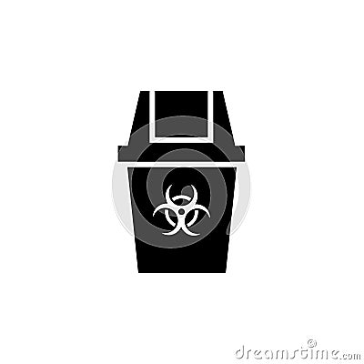 Biomedical Waste Bin Glyph Icon. Clipart Image Cartoon Vector ...