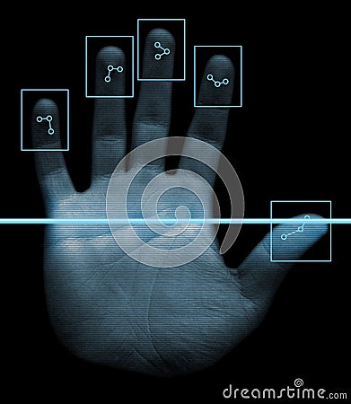 Biometric Hand Scanner Royalty Free Stock Image - Image: 618286