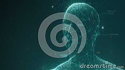 Biometric Scan of Human Body with Data and Infographics Stock Footage ...