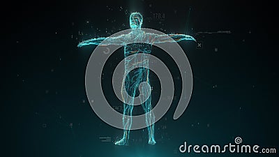 Biometric Scan of Human Body with Data and Infographics Stock Footage ...