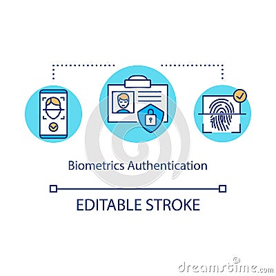 Biometrics Authentication Concept Icon Cartoon Vector | CartoonDealer ...