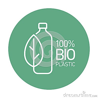 100% Bioplastic, Biodegradable, Compostable Vector Line Icon ...