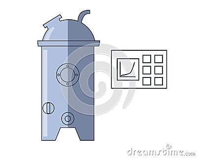 Bioreactor Wit Control Panel. Cartoon Vector | CartoonDealer.com #135610047