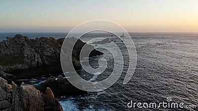 Bird S Eye View of Brittany Coastal Cliff during Sunset Stock Footage ...