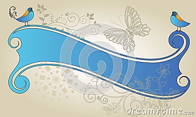 Birds With Banner Royalty Free Stock Photography - Image: 25469377