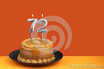 Birthday Candle Number 72 - Cake With Dulce De Leche Frosting Royalty ...