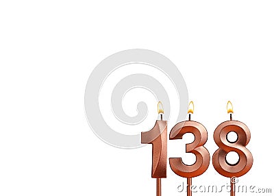Birthday Candle Number 138 On White Background Stock Photography ...