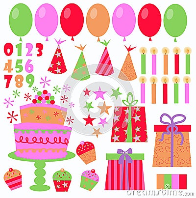 Birthday Icons Royalty Free Stock Photo - Image: 15604825