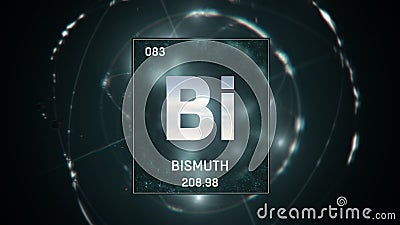 Bismuth As Element 83 Of The Periodic Table 3D Illustration On Green ...