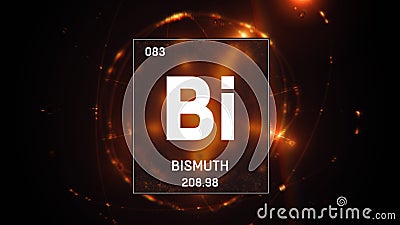 Bismuth As Element 83 Of The Periodic Table 3D Illustration On Orange ...