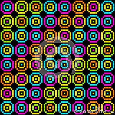 8-Bit Pixel Retro Circles Pattern. EPS8 Vector Stock Vector - Image ...