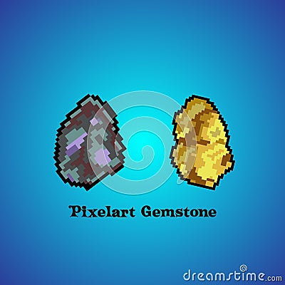 8 Bit Pixel Ruby Gemstones And Pixel Diamonds For Game Assets Vector ...