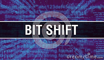Bit Shift With Digital Java Code Text. Bit Shift And Computer Software Coding Vector Concept ...