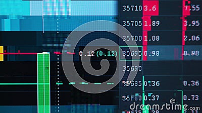 Bitcoin Cryptocurrency Data Numbers and Charts Stock Video - Video of ...