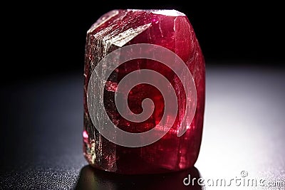 Bixbite Red Bery Is A Rare Precious Natural Stone On A Black Background ...