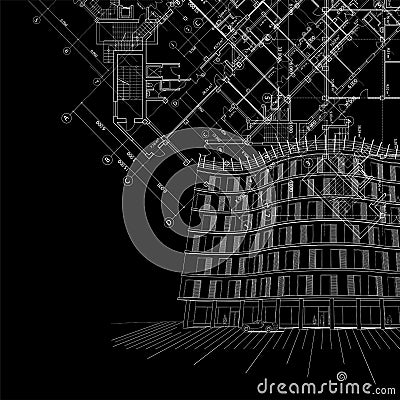 Black Architectural Background With Building Stock Photo - Image: 39065088