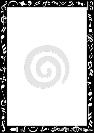 Black Border With Music Signs Stock Image - Image: 5444671