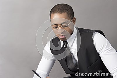Black Business Man In Office Behind Desk Royalty-Free Stock Photography ...