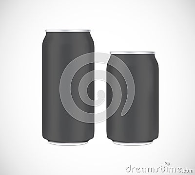 Black Can Front View. Can Vector Visual 330 And 500 Ml. For Beer, Lager ...