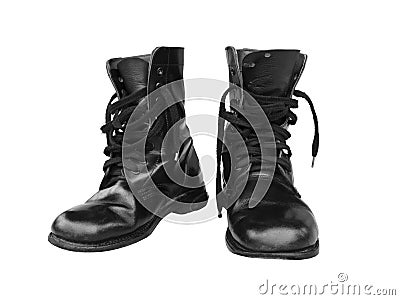 Black Combat Boot Royalty Free Stock Image - Image: 16560926