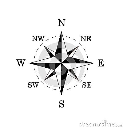 Black Compass Rose Stock Vector - Image: 43530384