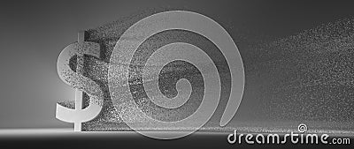 Black Dissolving Dollar. 3d Illustration | CartoonDealer.com #331605324