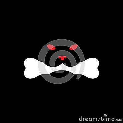 Black Dog Bites Bone Logo Design Vector Graphic Symbol Icon ...
