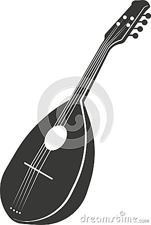 Black Flat Silhouette Of A Mandolin. A Vector Image. | CartoonDealer ...