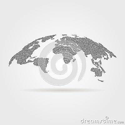 Black Global World Map From Points Cartoon Vector | CartoonDealer.com ...