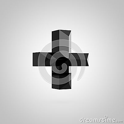 Black Glossy Chiseled Plus Symbol Royalty-Free Stock Image ...
