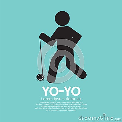 Black Graphic Symbol Yoyo Player Cartoon Vector | CartoonDealer.com ...