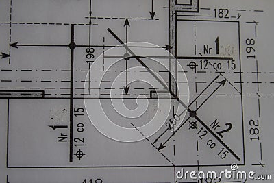 Manual Technical Drawing Made With A Pencil On Tracing Paper Royalty ...