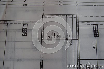 Manual Technical Drawing Made With A Pencil On Tracing Paper Royalty ...