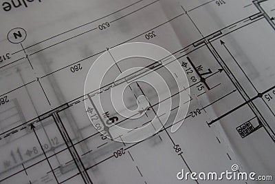 Manual Technical Drawing Made With A Pencil On Tracing Paper Royalty ...