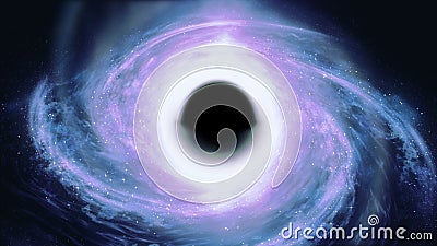 Black Hole Absorbing and Destroy Galaxy at Its Center. Scientific 3d ...