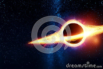 A Black Hole With An Accretion Disk Against The Background Of The Milky ...