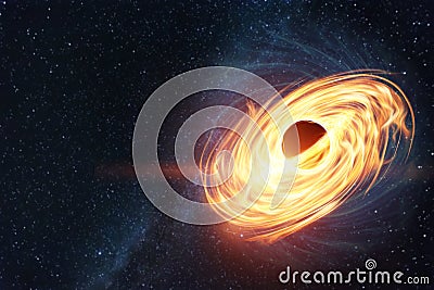 A Black Hole With An Accretion Disk Against The Background Of The Milky ...