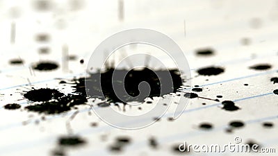 Black Ink Falling on Lined Paper Stock Video - Video of highspeed ...