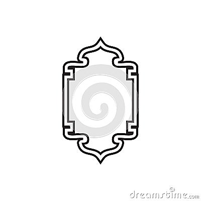 Black Islamic Frame Border Design Template Cartoon Vector ...