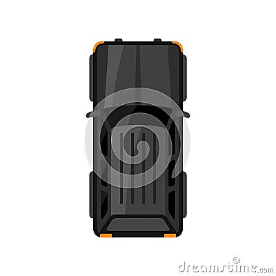 Black Jeep Top View Vector Illustration. Off Road Car Illustration ...