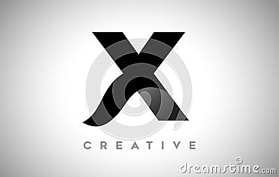 Black Letter X Logo Design With Minimalist Creative Look And Soft ...