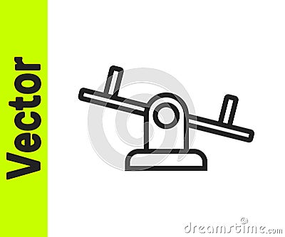 Black Line Seesaw Icon Isolated On White Background. Teeter Equal Board ...